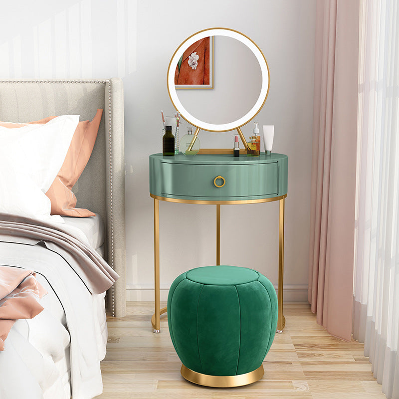 Panel Top Green/white with Drawers Gold Metal Base Dressing Table ...