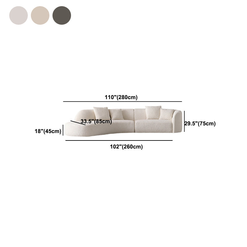 Modern Style Sofa Wind Even Back Armrest Curved Backrest Sponge Cushion ...