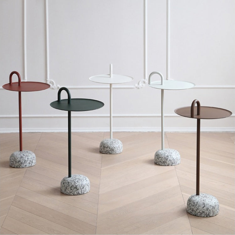 Round Metal Table and Stone Pedestal Base Base Medieval Modern Style ...