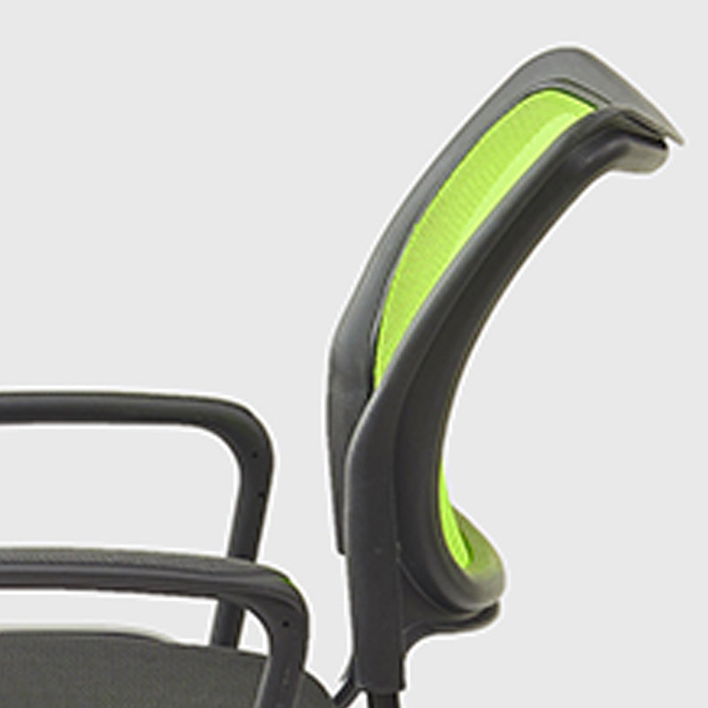 Mesh Desk Chair Low Back No Wheels Fixed Arms Conference Chair - Clearhalo