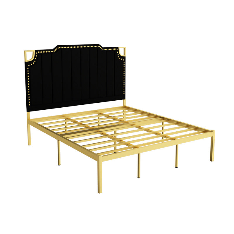 Stepped Bed Panel Leather Headboard Wire-Grid Frame,45.27" H - Clearhalo
