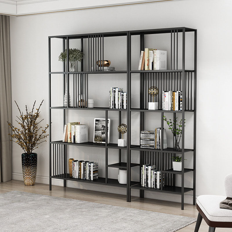 Contemporary Shelf Bookcase Metal Open Book Shelf with Shelves - Clearhalo