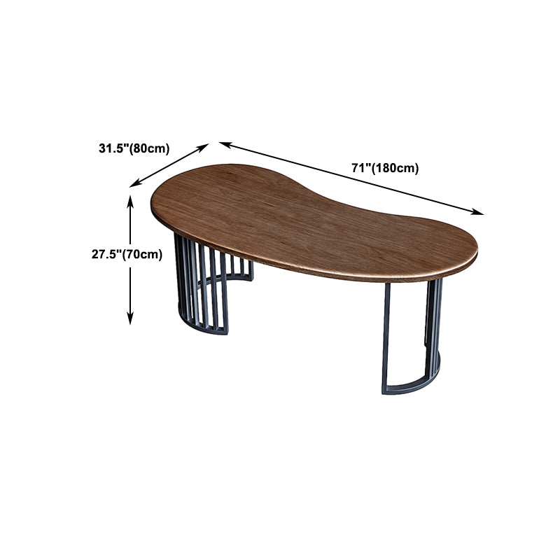 Contemporary Unconventional Shape Office Desk Solid Wood Writing Desk ...