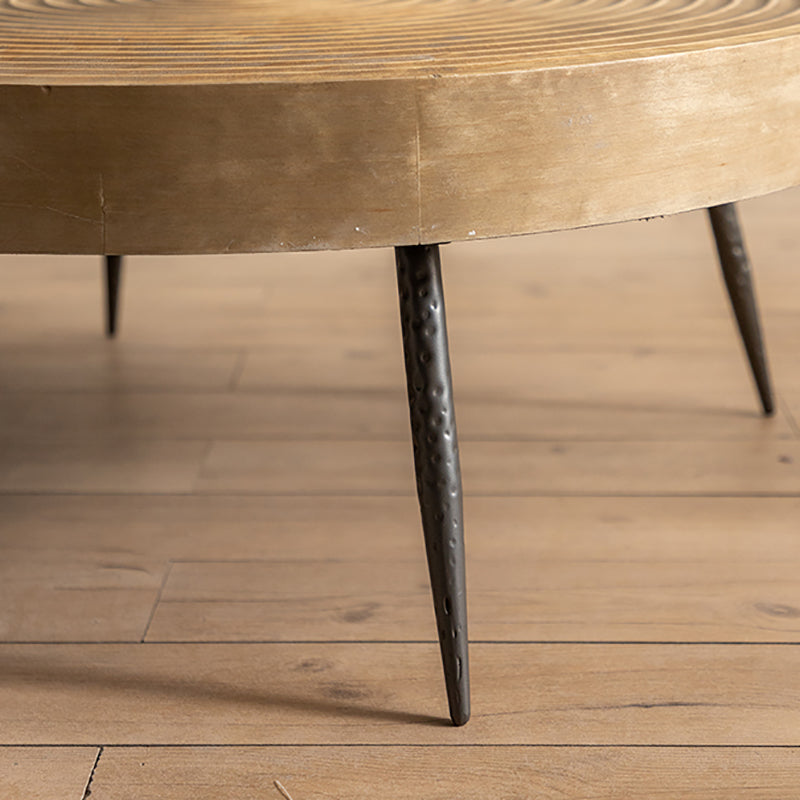 Modern Wooden Coffee Table Round Top Shape Cocktail Table for Living ...