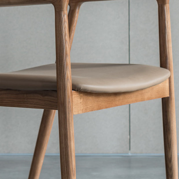 Traditional Open Back Chair Dining Arm Chair with Wooden Legs for ...