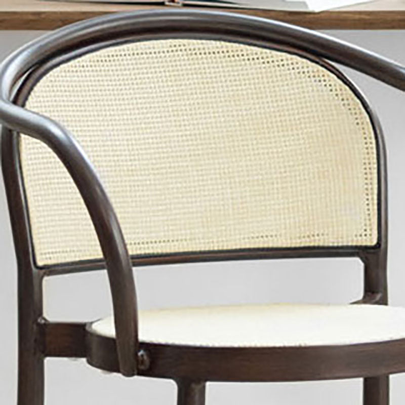 Scandinavian Arm Open Back Chairs for Home Wood Dining Chairs - Clearhalo