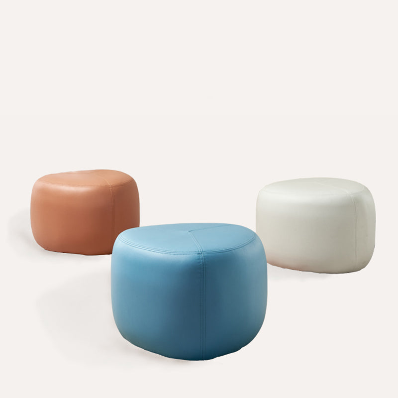 Modern Novelty Shape Ottoman Plain Leather Ottoman Stoolfor Living Room ...