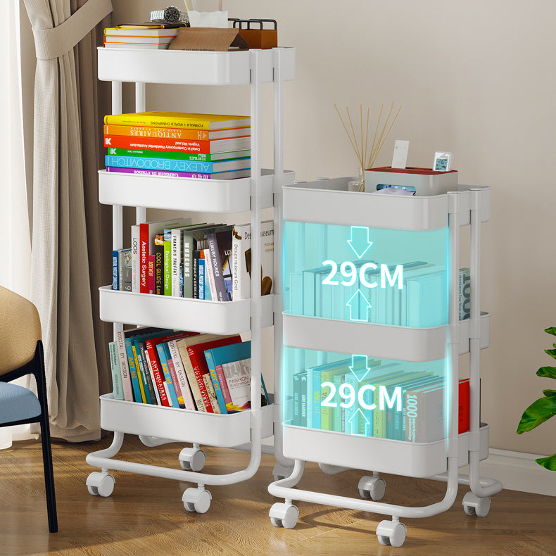 Modern Plastic Bookshelf White Etagere Vertical Open Shelf Bookcase ...