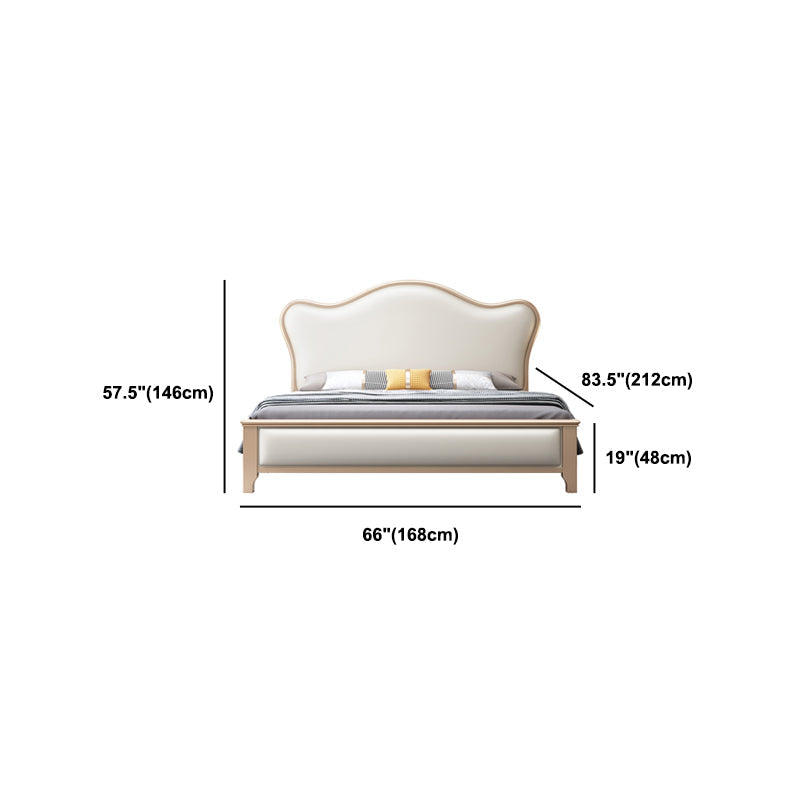 Modern Wood and Upholstered Standard Bed 57.5" Tall Panel Bed - Clearhalo