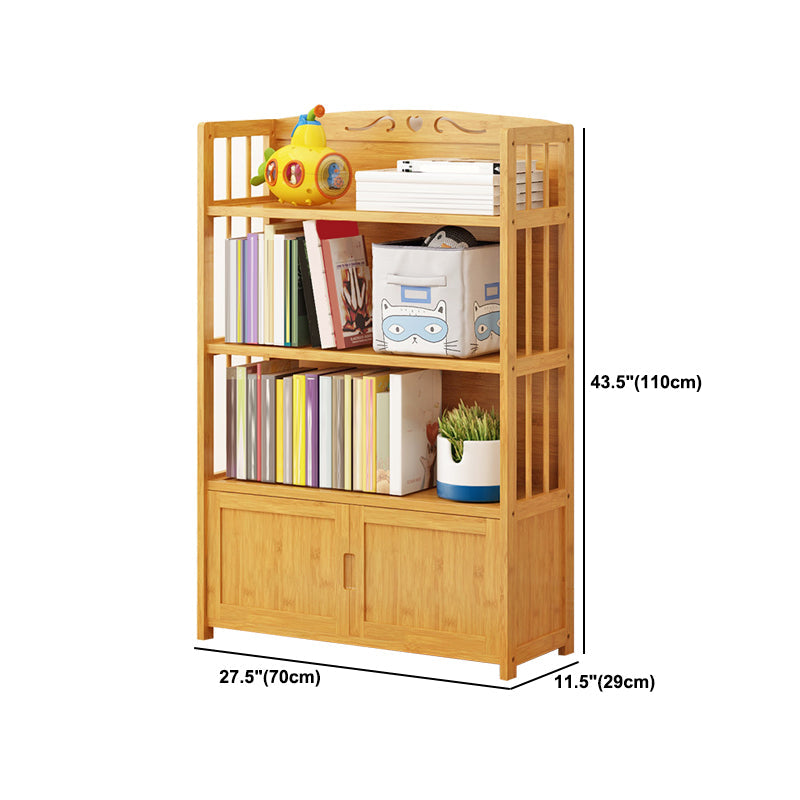 Modern Vertical Wood Book Shelf Brown Closed Back Shelf Bookcase for ...