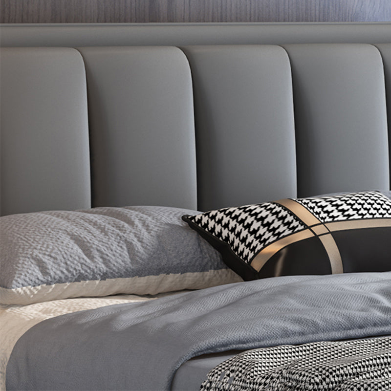 Lift Up Storage Bed Upholstered Wood Bed Frame with Headboard - Clearhalo