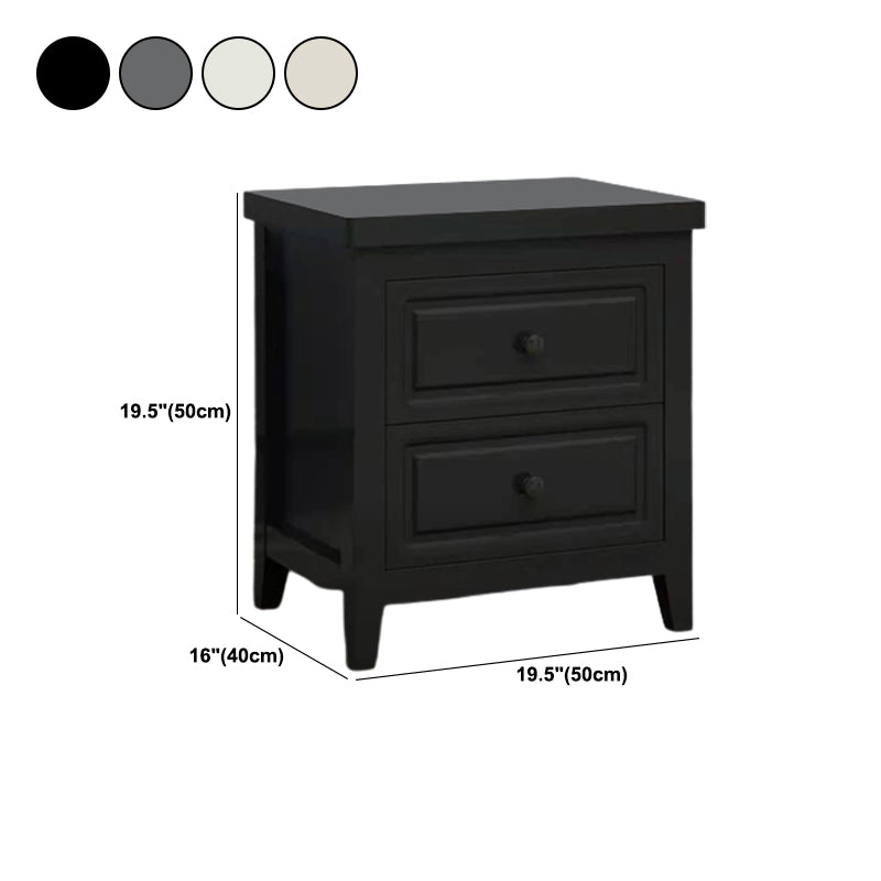 Traditional Oak Night Table Drawer Storage Nightstand with Legs - Clearhalo