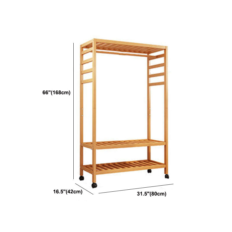 Modern Style Coat Rack Solid Bamboo Free Standing Shelves Design Coat ...