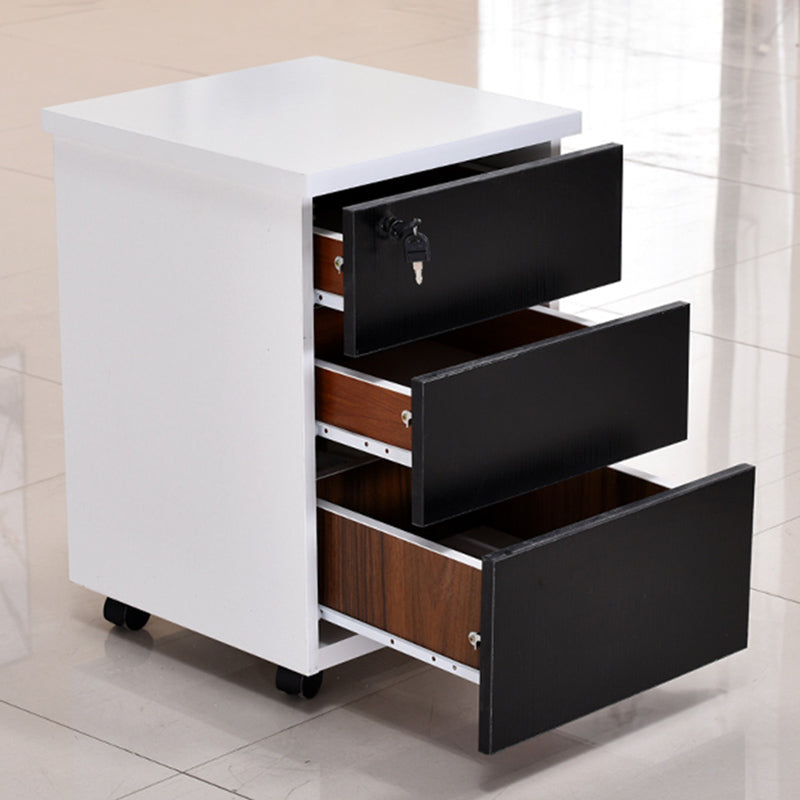 Contemporary File Cabinets Solid Wood Frame Key Lock Mobile Filing ...
