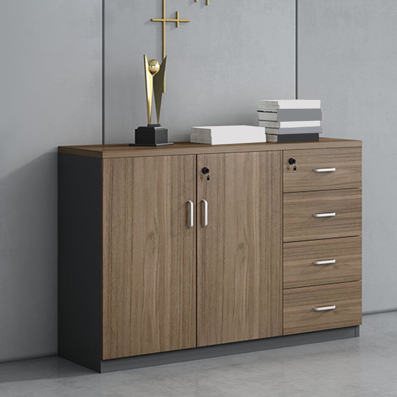 Walnut File Cabinet Storage Shelves Lateral File Cabinet with Locking ...