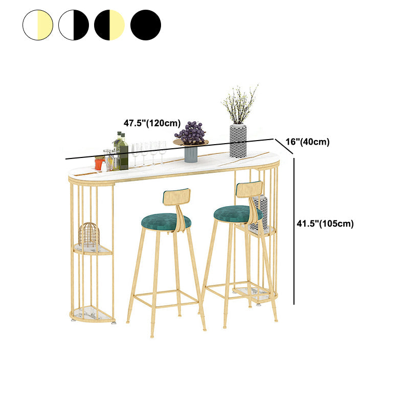 Oval Pub Table Bar Height Glam Bar Table for Indoor and Outdoor - Clearhalo