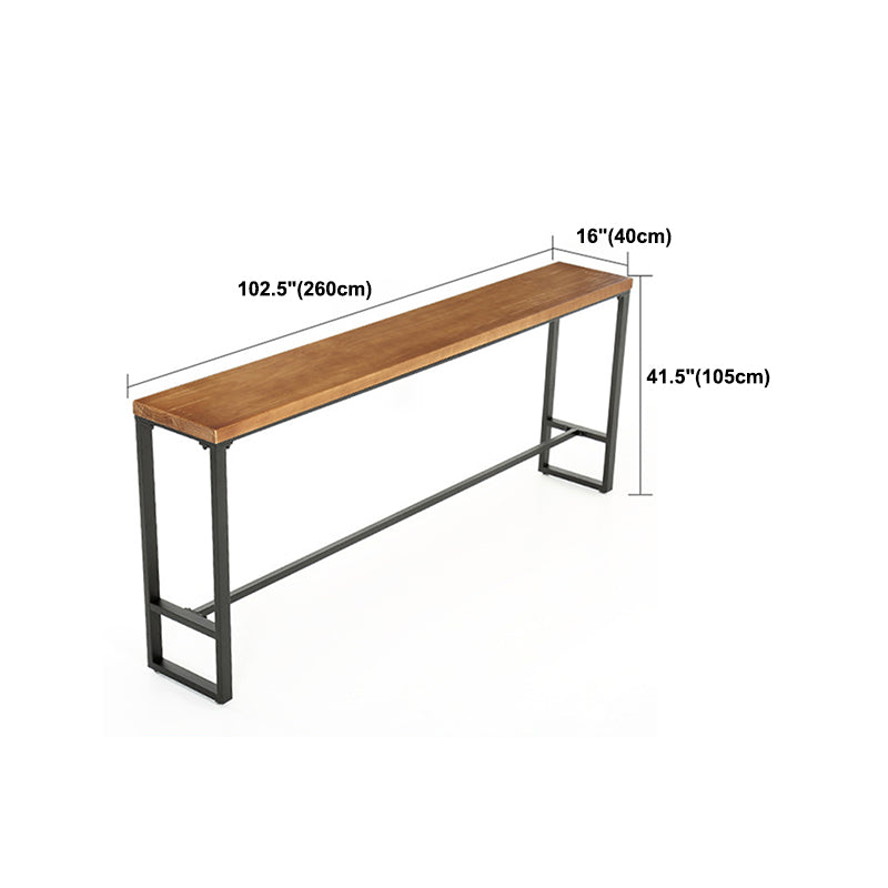 Contemporary Pub Table Solid Wood Rectangle Bar Table for Small Places ...