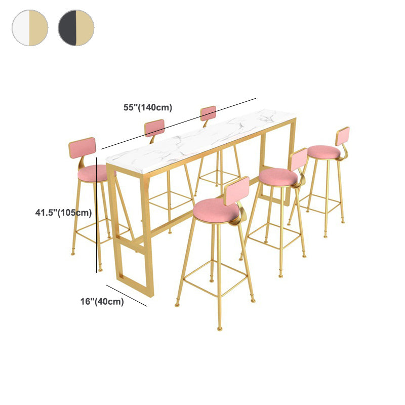 Glam Pub Table Bar Height Rectangle Bar Table for Small Places - Clearhalo