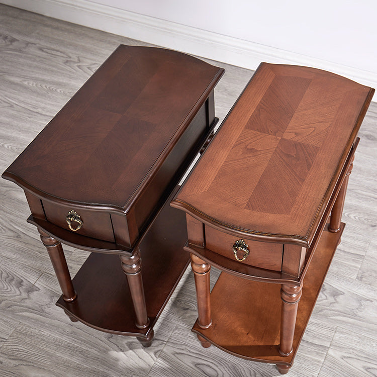 Modern Rectangular End Table 23" Tall 4 Legs Solid Wood Side Table ...