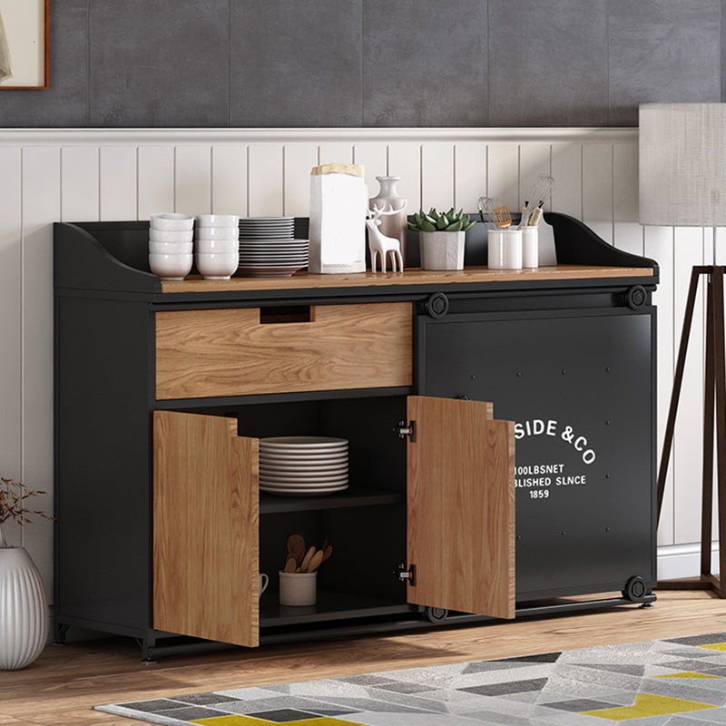 1 Drawer Sideboard Table 3 Door Engineered Wood Credenza with Sliding ...