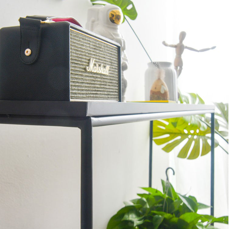 Iron Modern Accent Table 33.86-inch Tall Console Table with Shelves ...