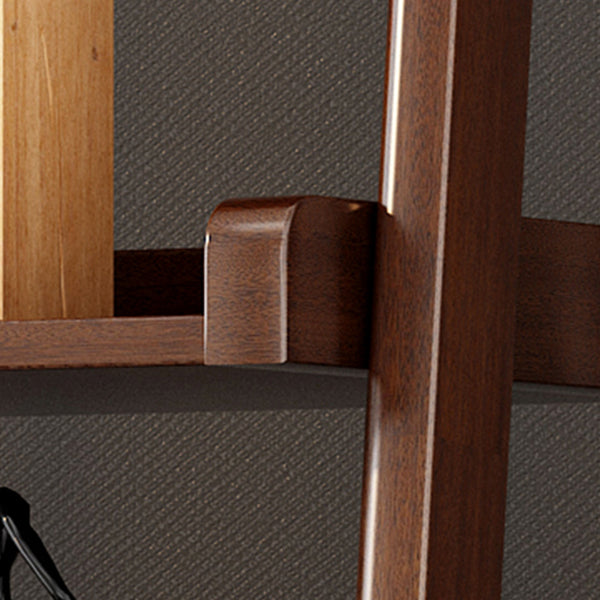 Modern Walnut Open Book Shelf Ladder Shelf Bookcase for Study Room ...