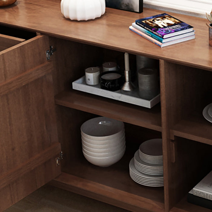 Modern Cabinets Sideboard Buffet Dark Walnut Buffet Table with 6-Drawer ...