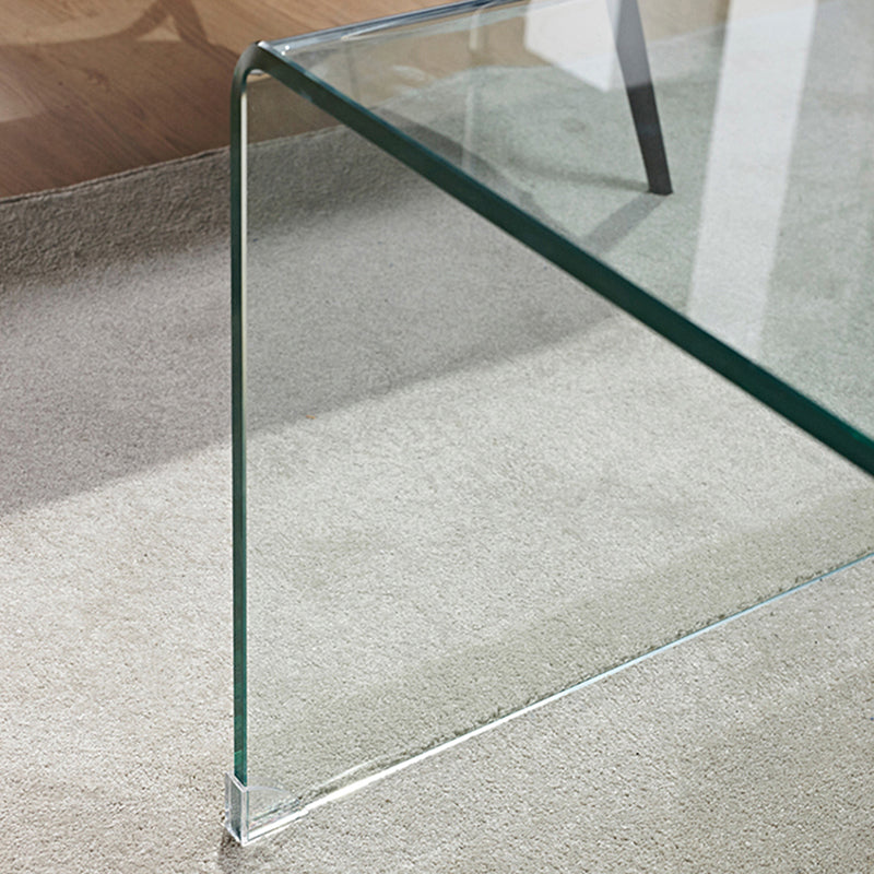 Modern Square Glass Side End Table Sled Corner Table for Living Room ...