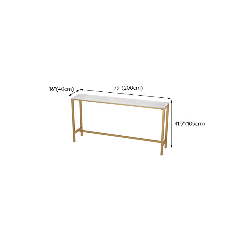 Glam Pub Table Faux Marble Rectangle Bar Table for Breakroom - Clearhalo