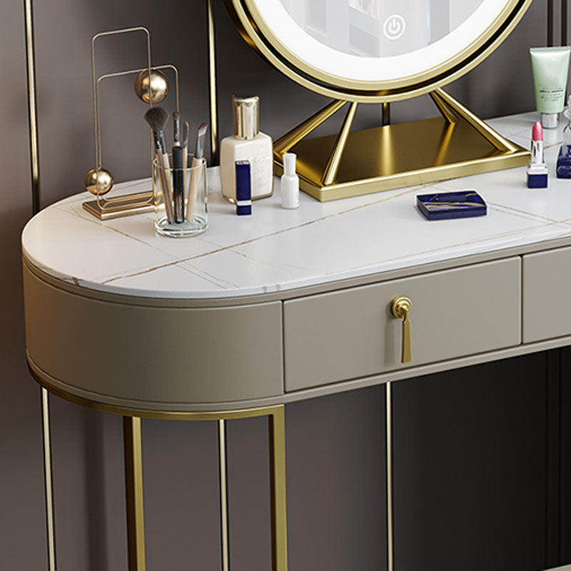 Contemporary Dressing Table Stool Set Slate Top Vanity Dressing Table ...