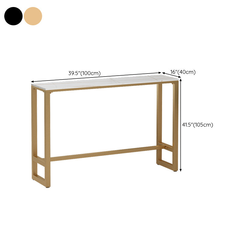 Glam Pub Height Dining Table Stone Top Pub Table for Living Room ...