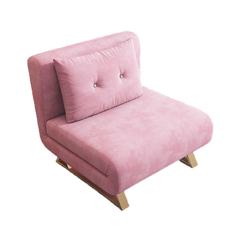 Glam Foldable Futon Frame with Velvet 31.5" Wide Futon Sofa Bed in Pink ...