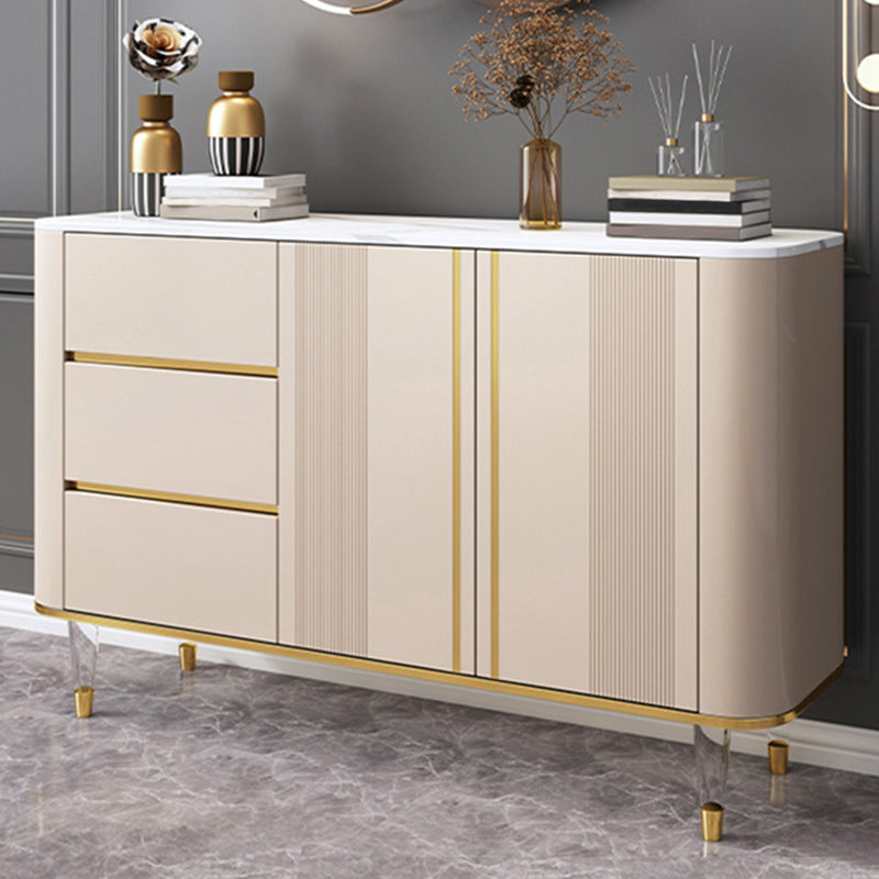 Glam Sideboard Buffet 3 Drawers and 2 Doors Adjustable Shelving Buffet ...