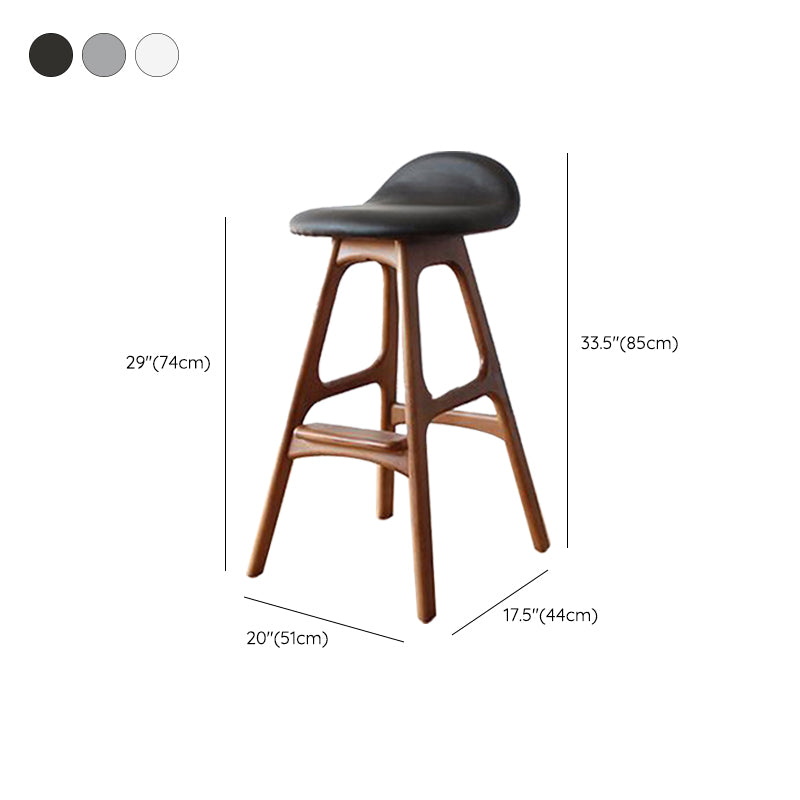 Industrial Ash Solid Wood Counter Stool Low Back Bar Stool with ...