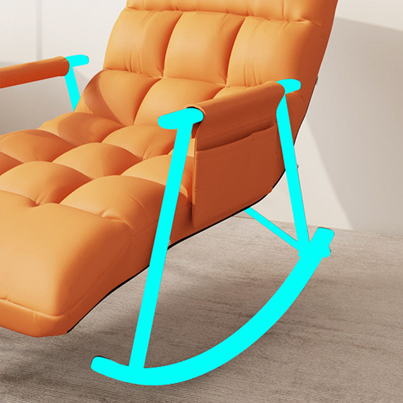 Modern Style Single Rocker Chair Iron Base Chaise Chair with Bedroom ...