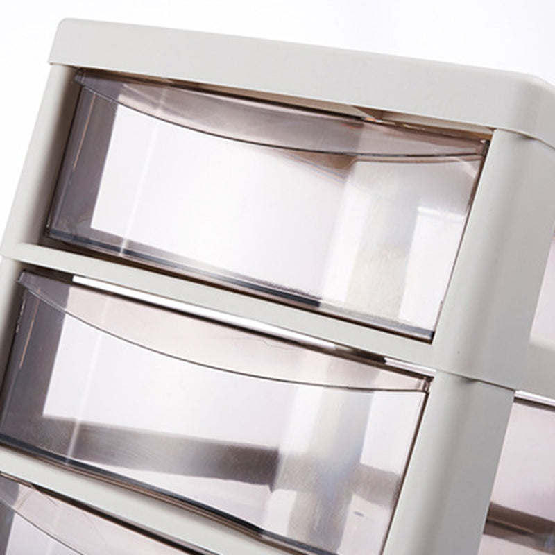 Modern Plastic File Cabinet Drawers Filing Cabinet with Castors - Clearhalo