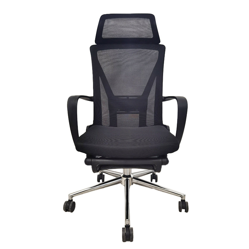 Modern Desk Chair Fixed Arms Task Chair with Wheels for Office - Clearhalo