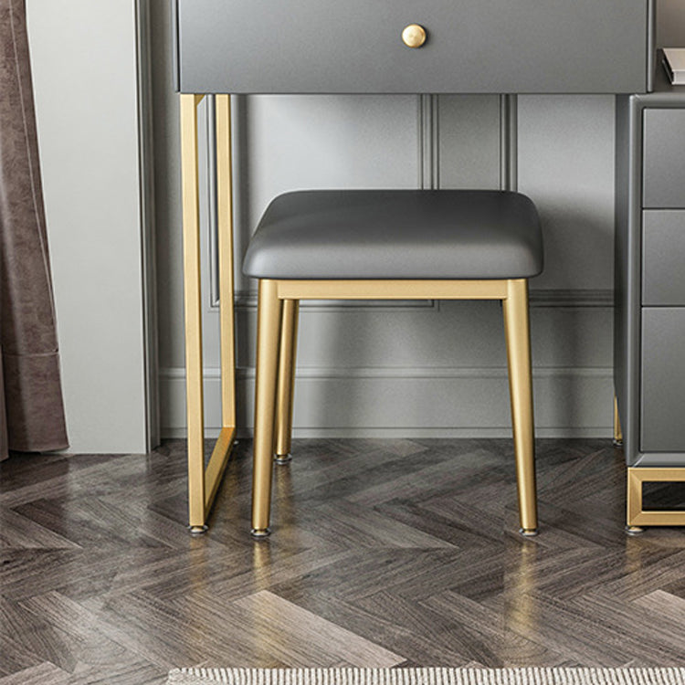 Glam Slate Top Vanity Table with 4 Drawer Dressing Table in Grey ...
