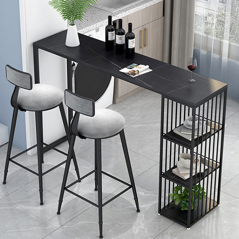Industrial Style Bar Table Stone Rectangle Pub Table for Outdoor and ...
