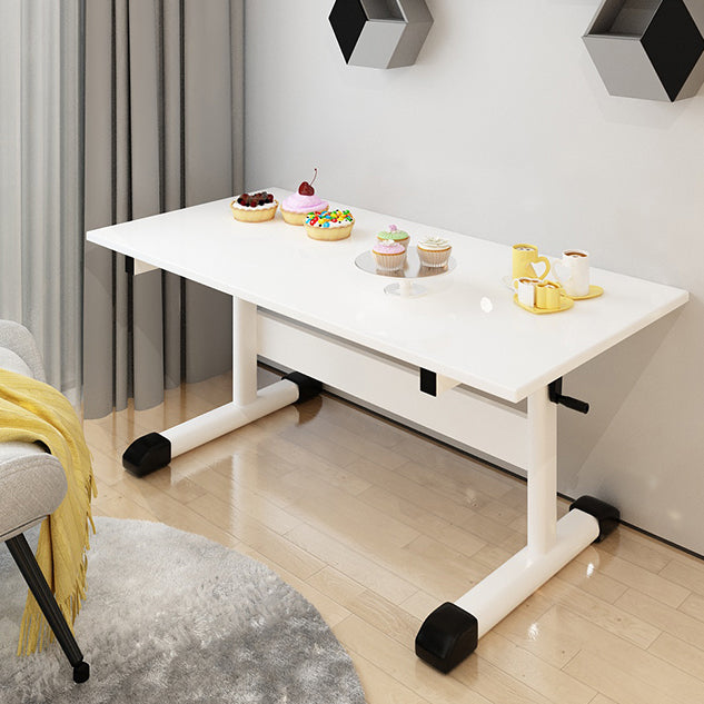 Modern Style Rectangle Office Desk T-shape Base Task Desk for Bedroom ...