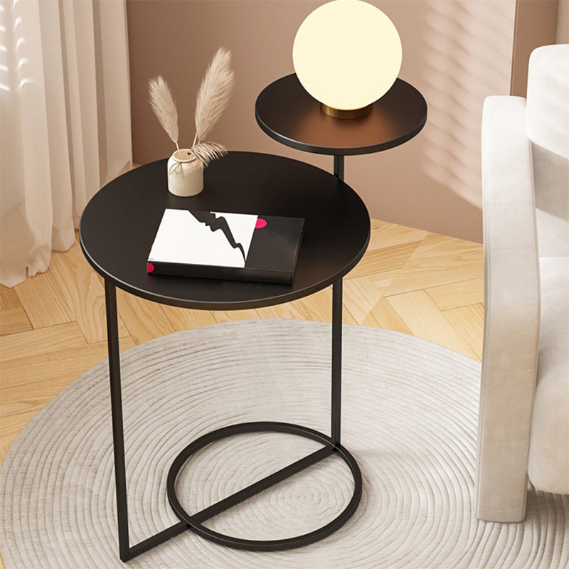 Contemporary Black/White End Table Frame Sofa Side Accent Table - Clearhalo