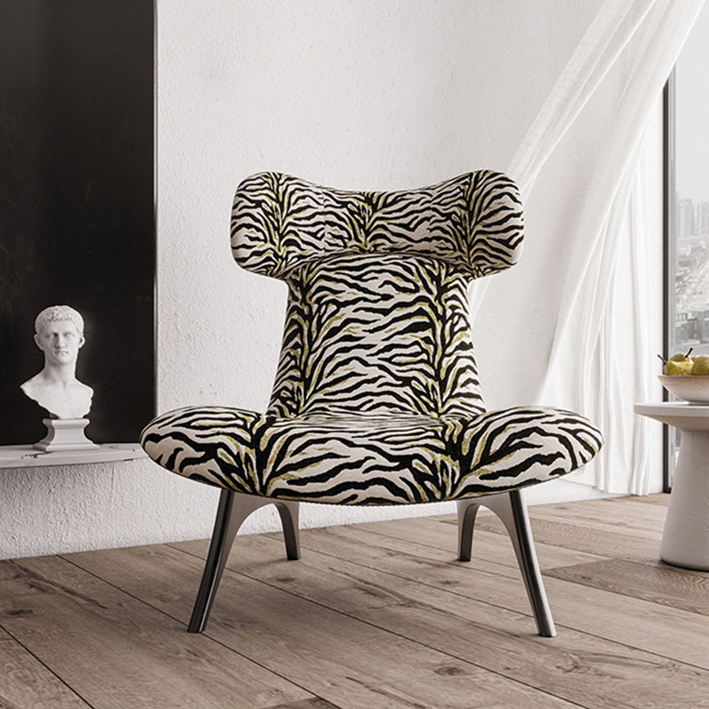 Mid-century Modern Wingback Chair Fixed Back Sled Armless Chair - Clearhalo