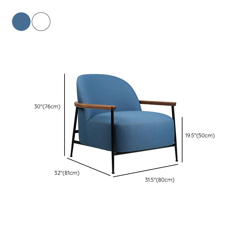 Scandinavian Arm Chair Solid Color Living Room Cushion Back Square Arms ...