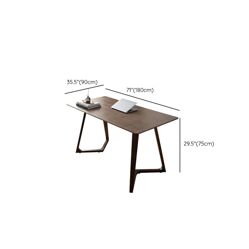 Modern 29.53-inch Tall Writing Desk Solid Wood Curved Office Desk ...