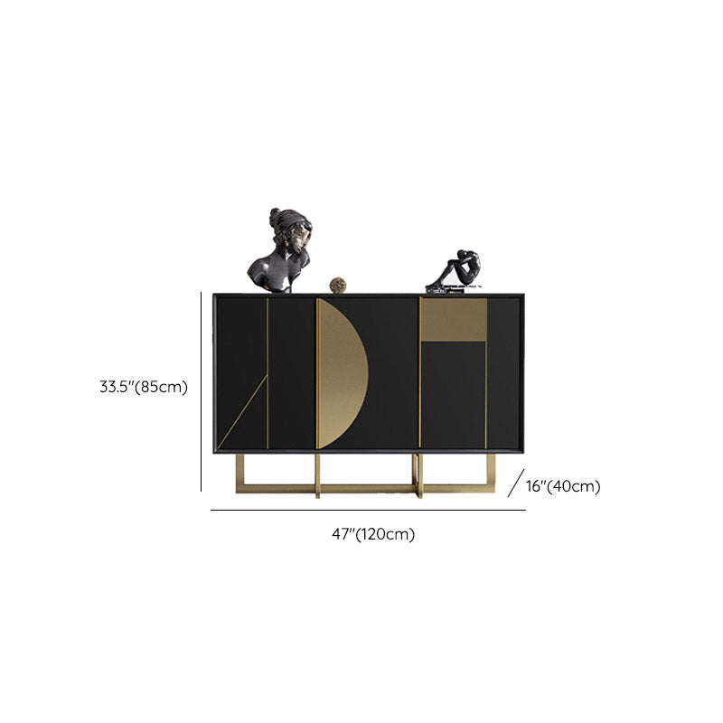 Glam Style Buffet Table Wood Buffet Credenza with Cabinets and Drawers ...