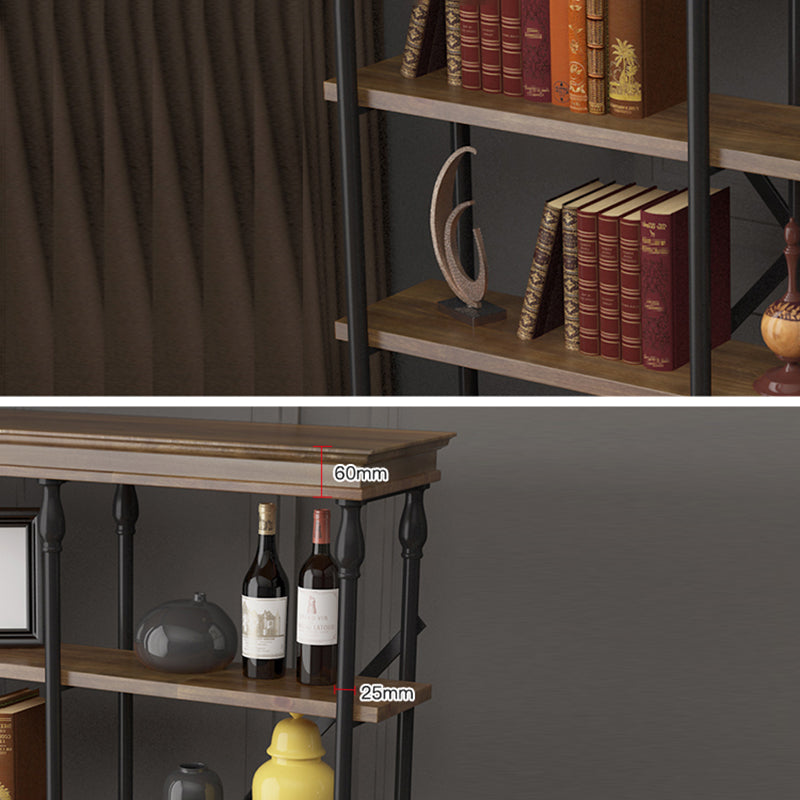 Industrial Style Open Back Bookshelf Standard Metal Bookcase with ...