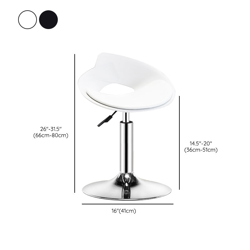 Low Back Barstools Adjustable Height Bar Stools with Metal Base - Clearhalo