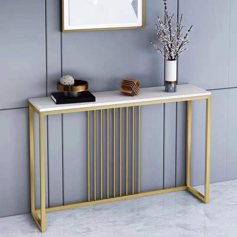 Contemporary Console Accent Table Rectangle Console Sofa Table in Stone ...