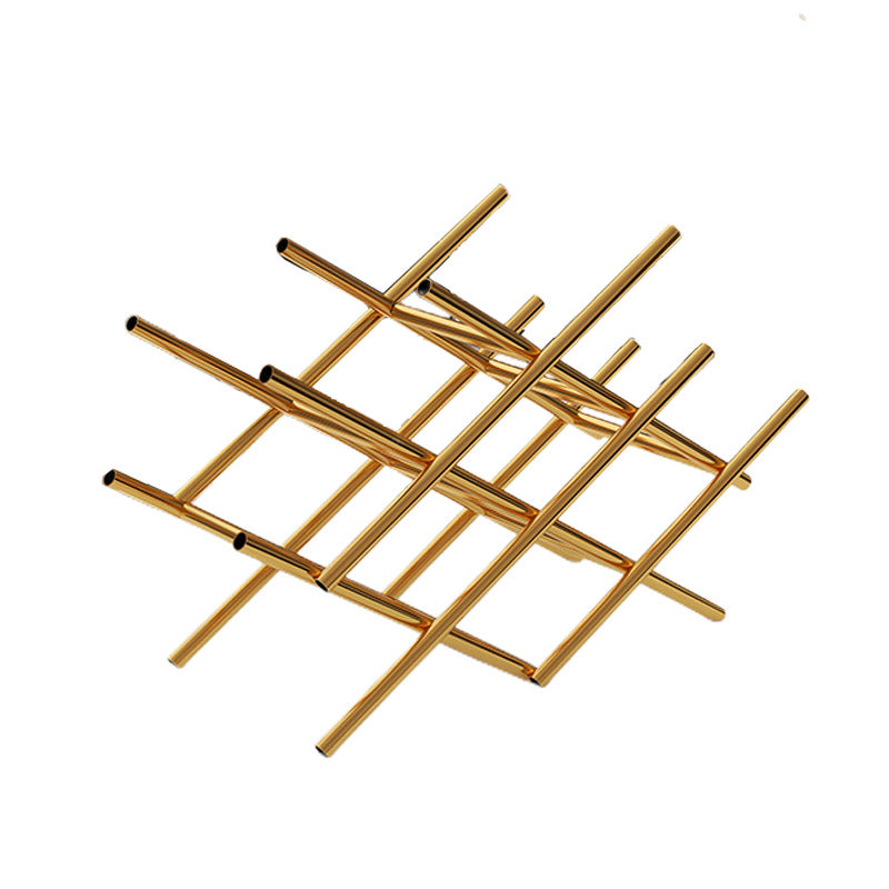 Modern Simple Tabletop Wine Rack Golden Geometry Wine Bottle Rack for ...