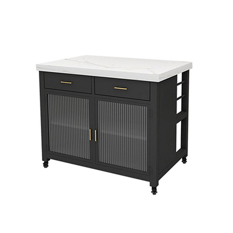 Dining Room Kitchen Island Table Modern Marble Prep Table with Storage ...